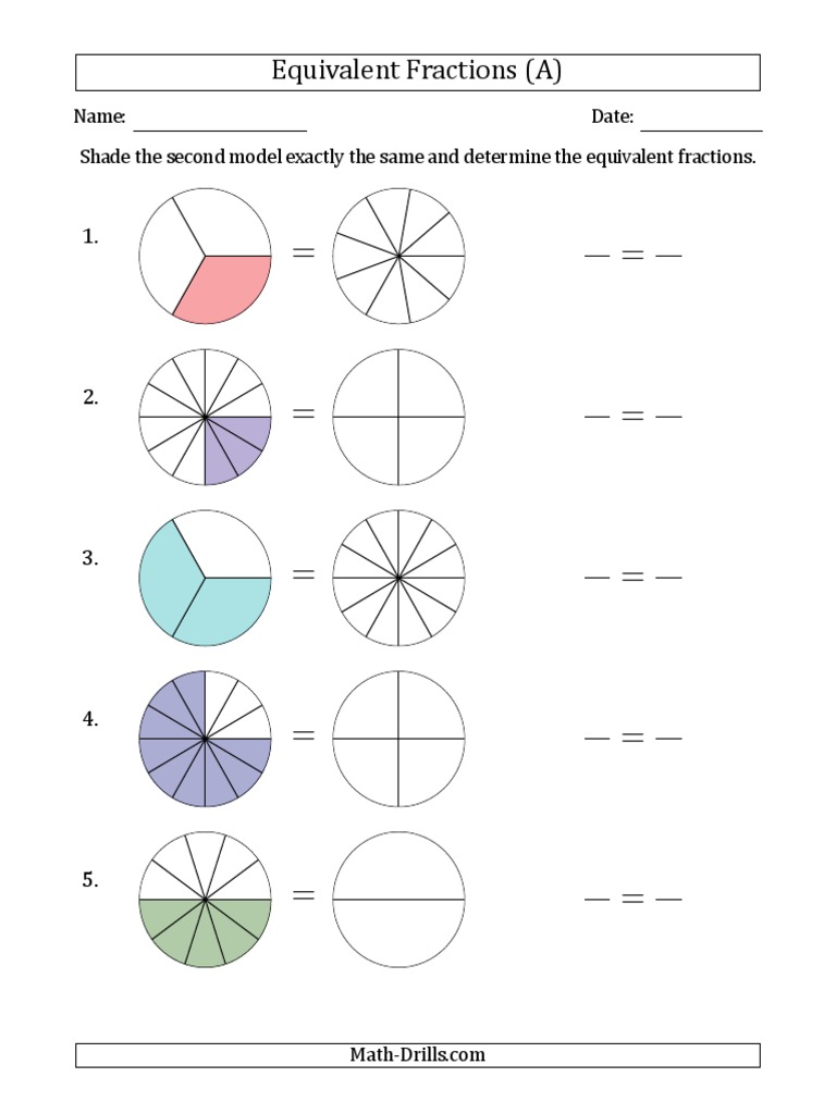 Fractions Equivalent Visual Models | PDF