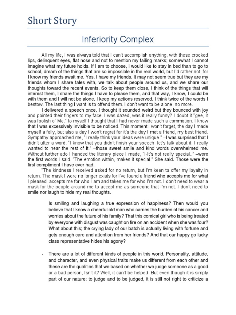 Short Story Sample - Inferiority Complex | PDF