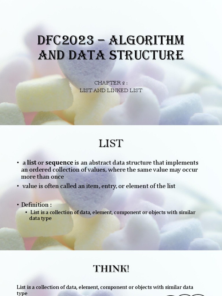 Dfc2023 - Algorithm and Data Structure: List and Linked List | PDF | Computer Engineering ...