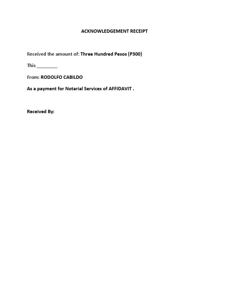 Acknowledgement Receipt | PDF