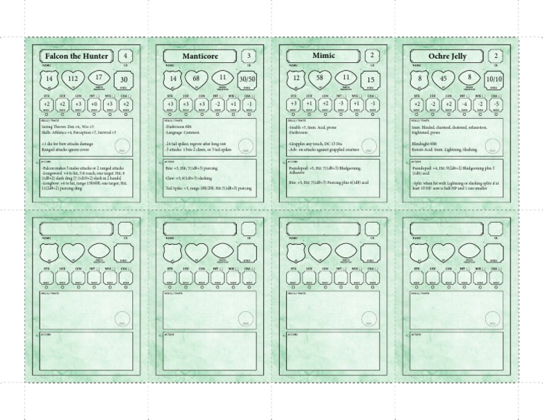 Unfinished Monster Cards | PDF | Fantasy Creatures | Leisure