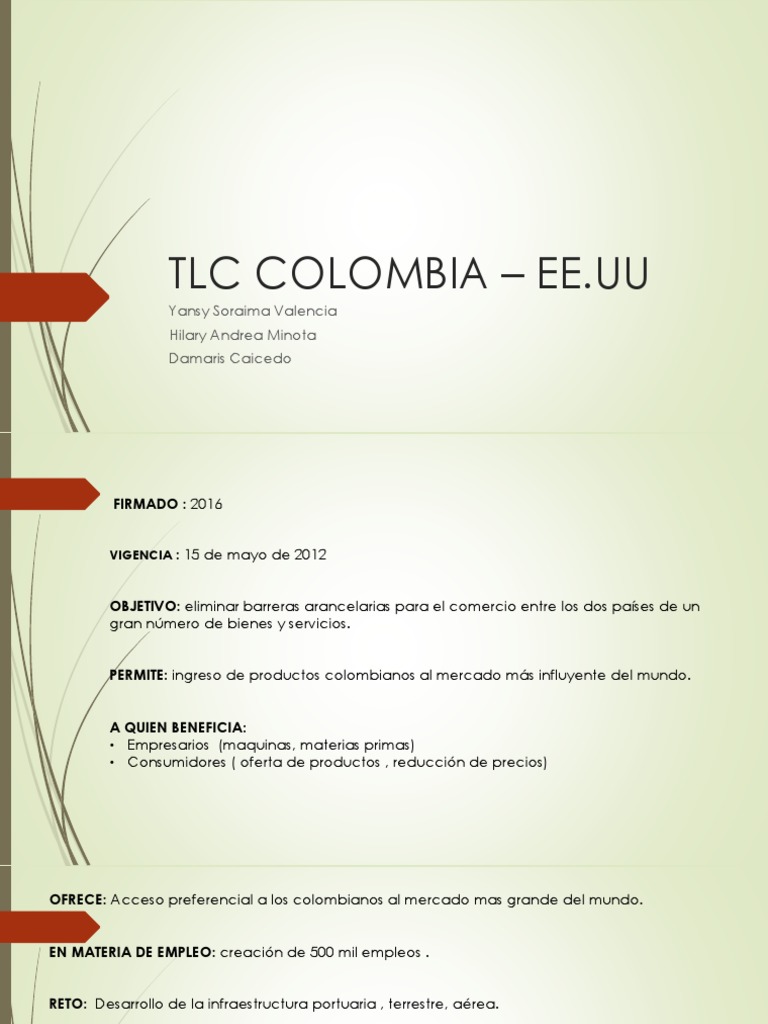 TLC Colombia - Eeuu | PDF | Tratado de Libre Comercio Norteamericano ...
