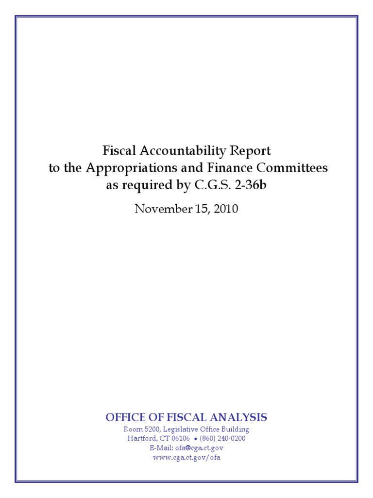 OFA - Nov 15 2010 Report2 | PDF | Fund Accounting | Government Budget ...