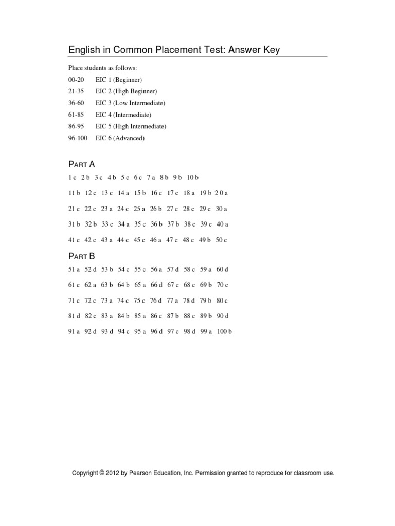 EIC Placement Test AK PDF | PDF
