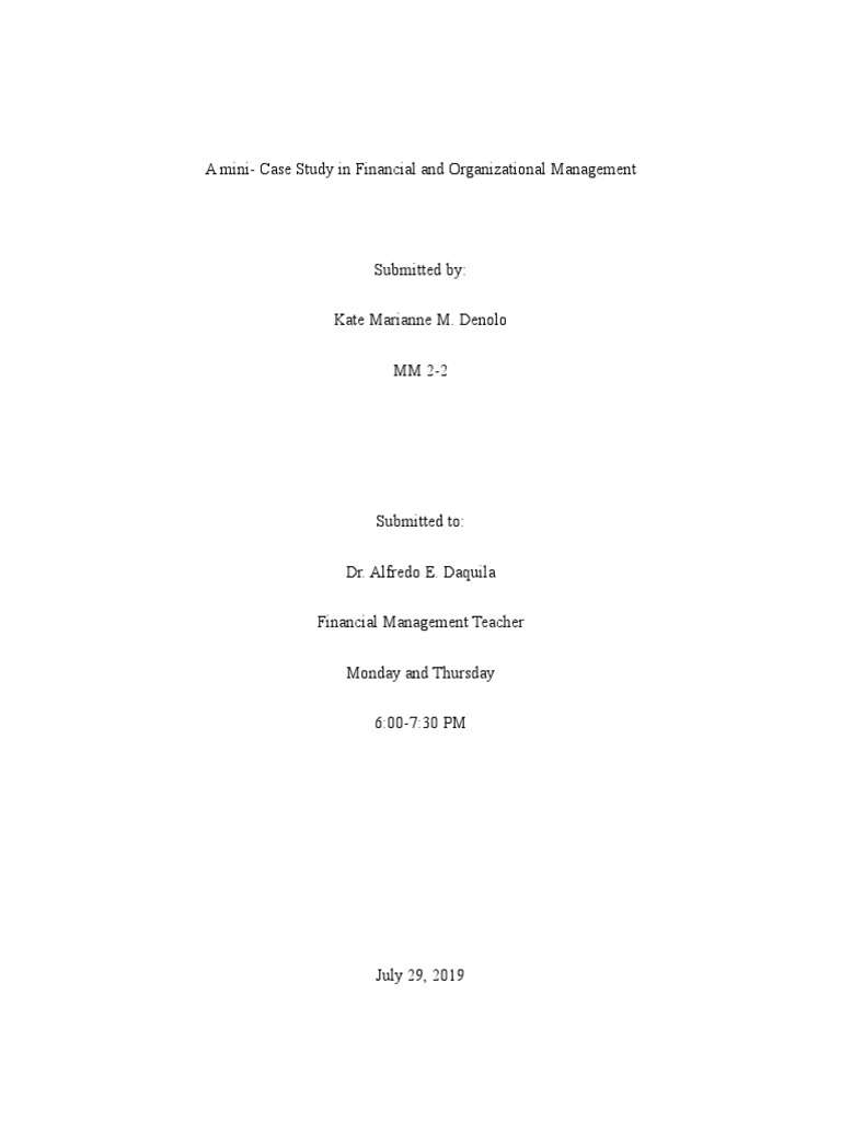 A Mini Case Study | PDF | Expert | Leadership