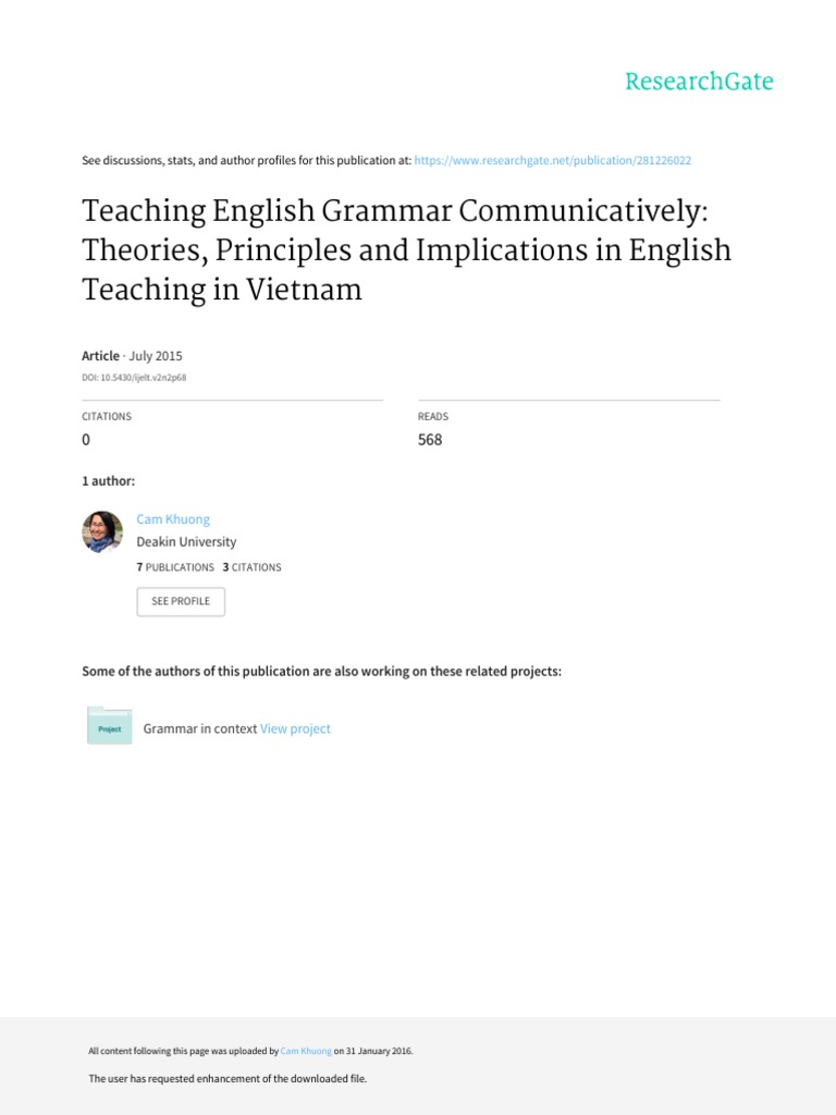 Teaching English Grammar Communicatively Theories PDF | PDF ...