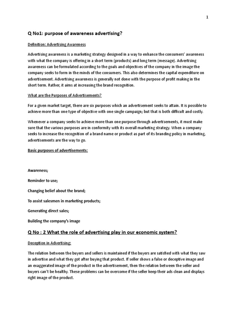 Understanding Advertising Awareness and Techniques | PDF | Promotion ...