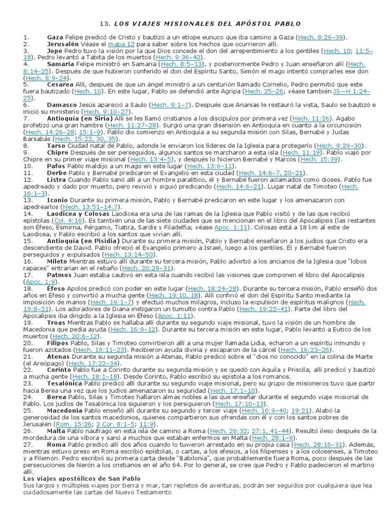 Viajes Misioneros de San Pablo | PDF | Bernabé | Pablo el apóstol
