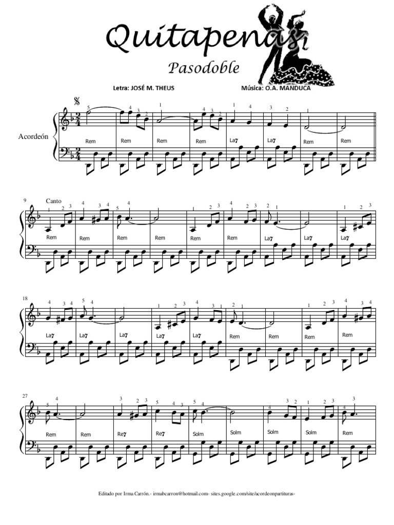 Quitapenas. Pasodoble. | PDF