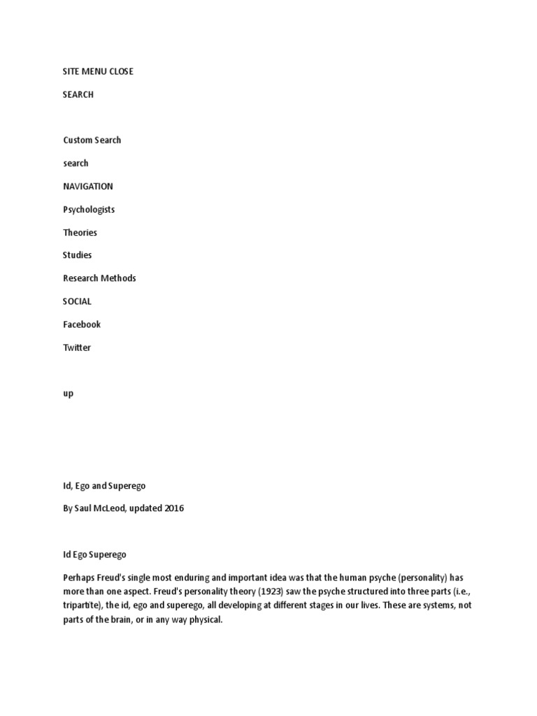 Freud's Tripartite Model of Personality: An Overview of the Id, Ego ...
