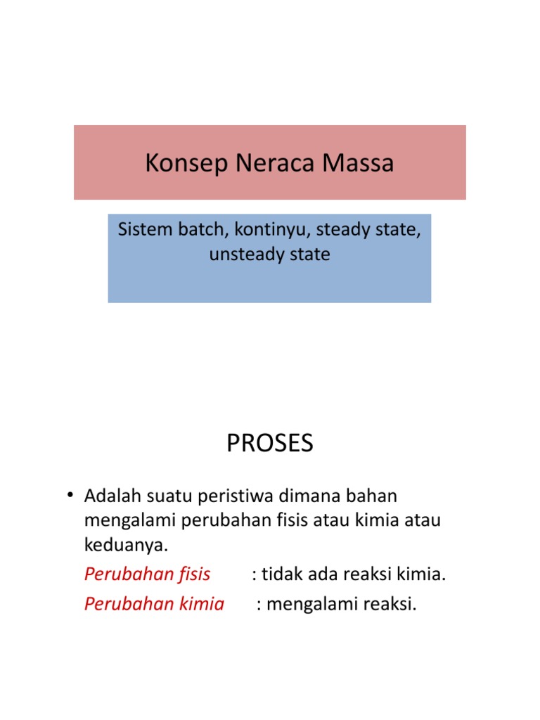 5 Konsep Neraca Massa | PDF