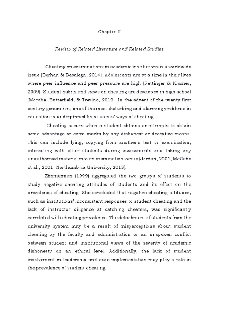 Chapter 2 - Related Literature | PDF | Academic Dishonesty | Action ...