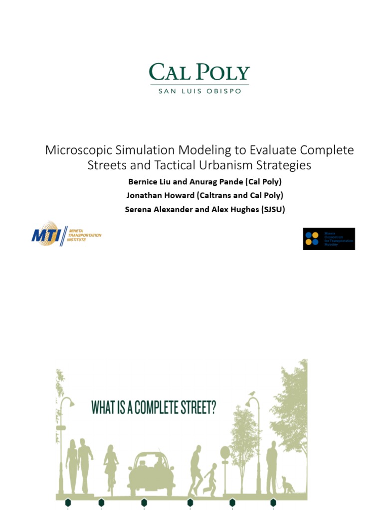Microscopic Simulation Modeling To Evaluate Complete Streets and ...