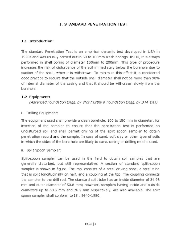 Standard Penetration Test: Equipment, Procedure, Corrections, and ...