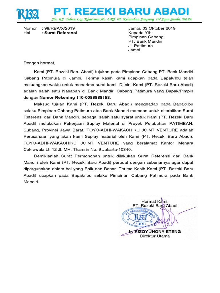 Surat Referensi | PDF