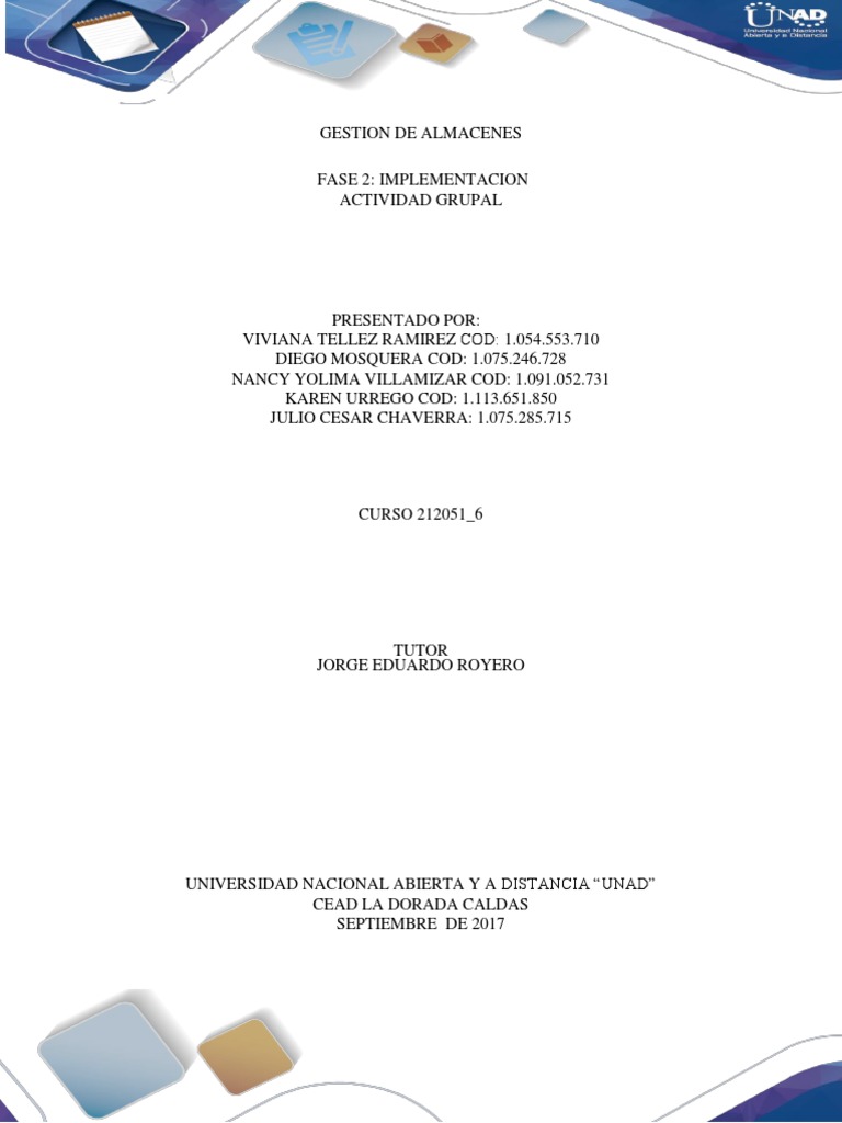 Fase 2 Trabajo Colaborativo Grupo 212051-6 | PDF | Almacén | Máquina ... Fase 2 Trabajo Colaborativo Grupo 212051-6 | PDF | Almacén | Máquina ...