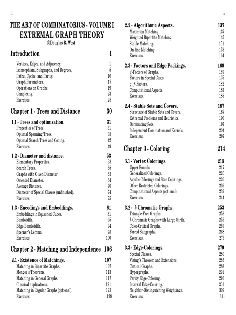 Extremal Graph Theory: The Art of Combin Atorics - Volume I | PDF ...