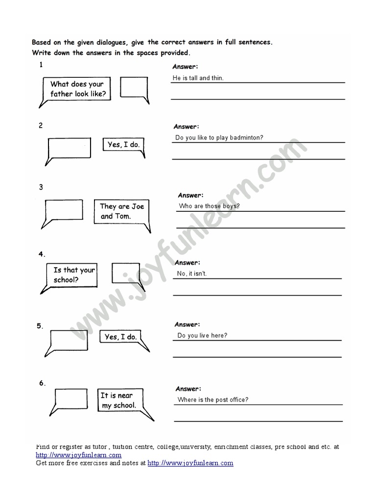 Complete The Dialogue Exercises 1 | PDF | Tea | Schools