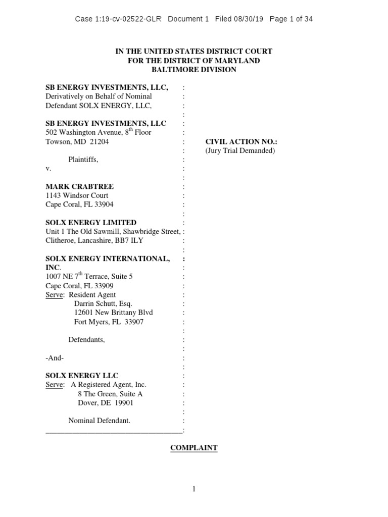 Complaint (ECF File Stamp) | PDF | Lawsuit | Damages