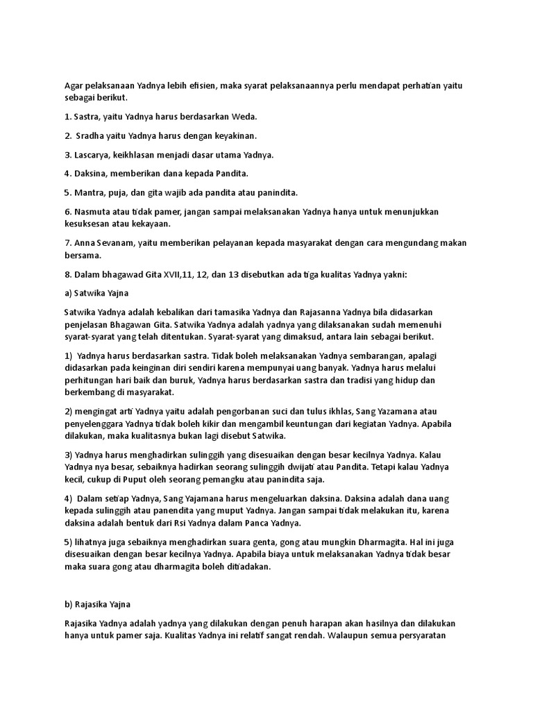 Agama Hindu Satvika | PDF