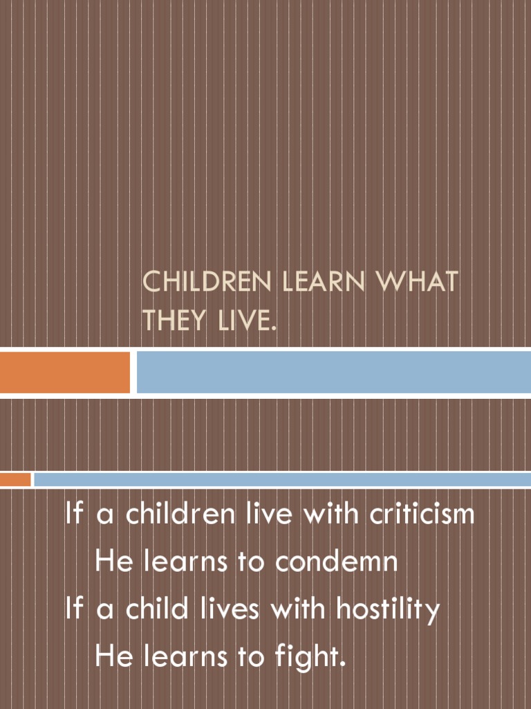 Children Learn What They Live | PDF