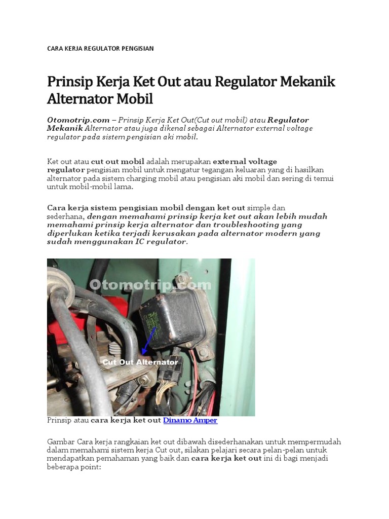Cara Kerja Regulator Pengisian Mobil | PDF