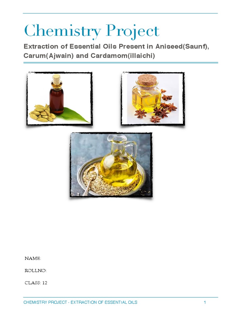 Extract Essential Oils from Aniseed, Carum and Cardamom | PDF ...