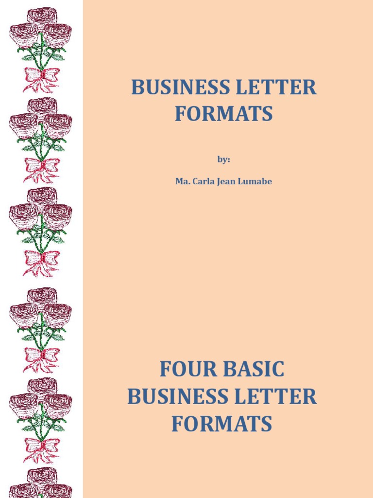 Four Basic Business Letter Formats | PDF