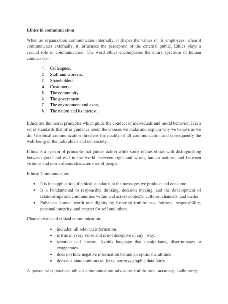Ethics in Communication - Final | PDF | Defamation | Freedom Of Speech