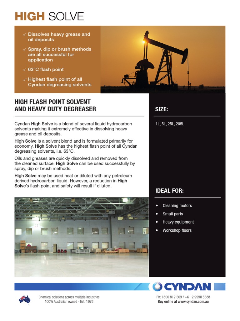 High Flash Point Solvent and Heavy Duty Degreaser | PDF