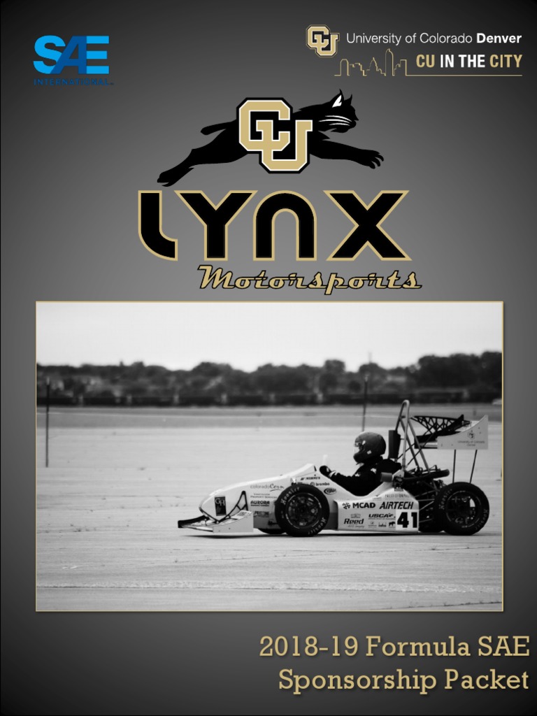 2018-19 Formula SAE Sponsorship Packet | PDF | Motor Vehicle