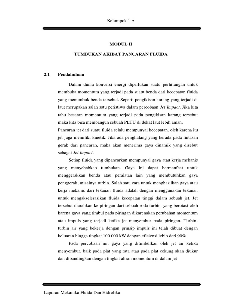 Modul Ii Tumbukan Akibat Pancaran Fluida Acc PDF | PDF