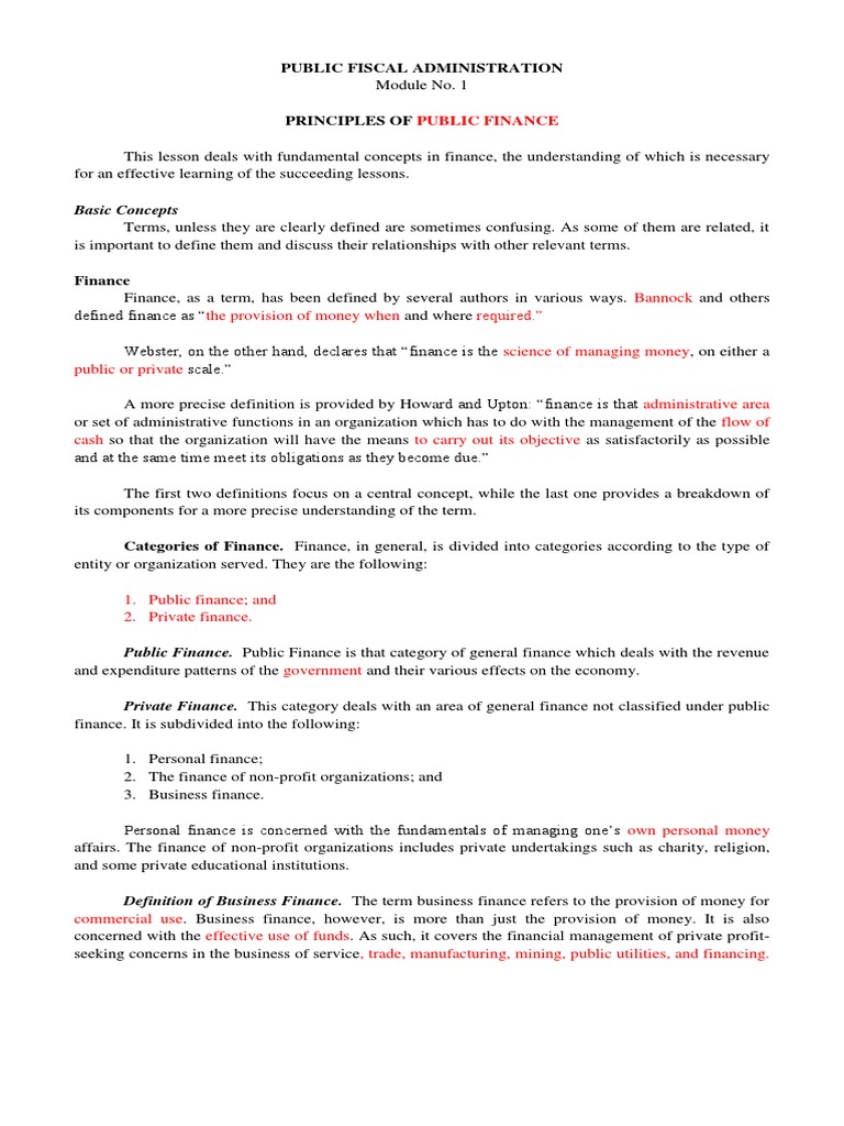 Module 1 Fiscal | PDF | Credit | Finance & Money Management