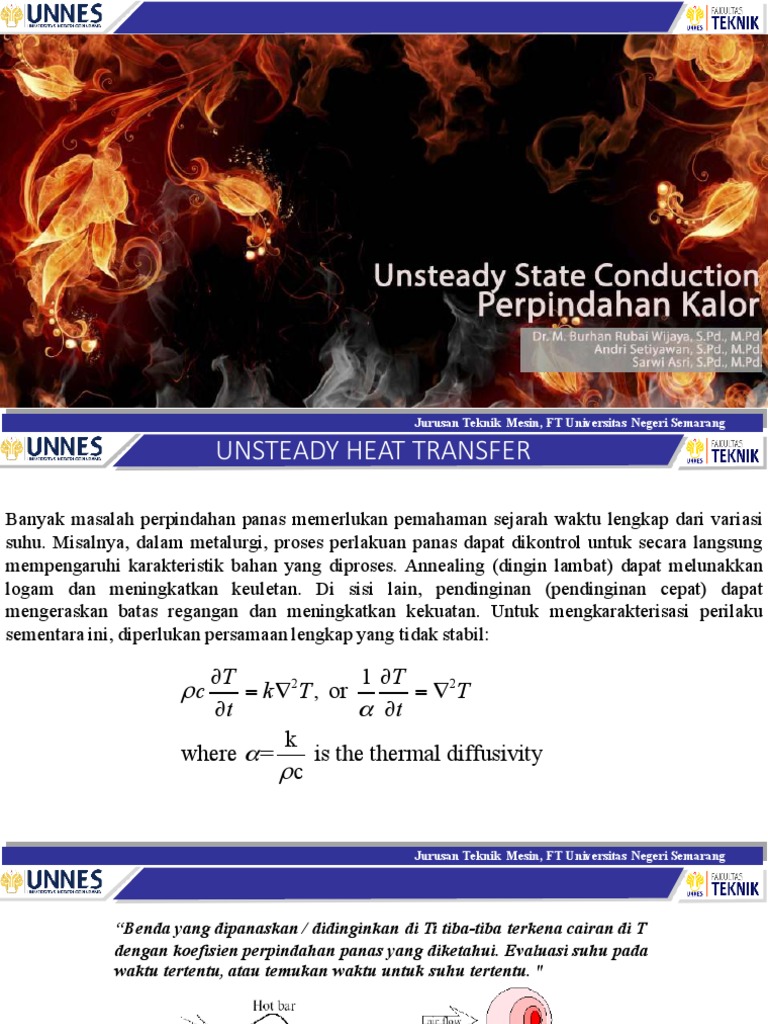 Unsteady State Conduction Perpindahan Kalor | PDF | Heat Transfer ...