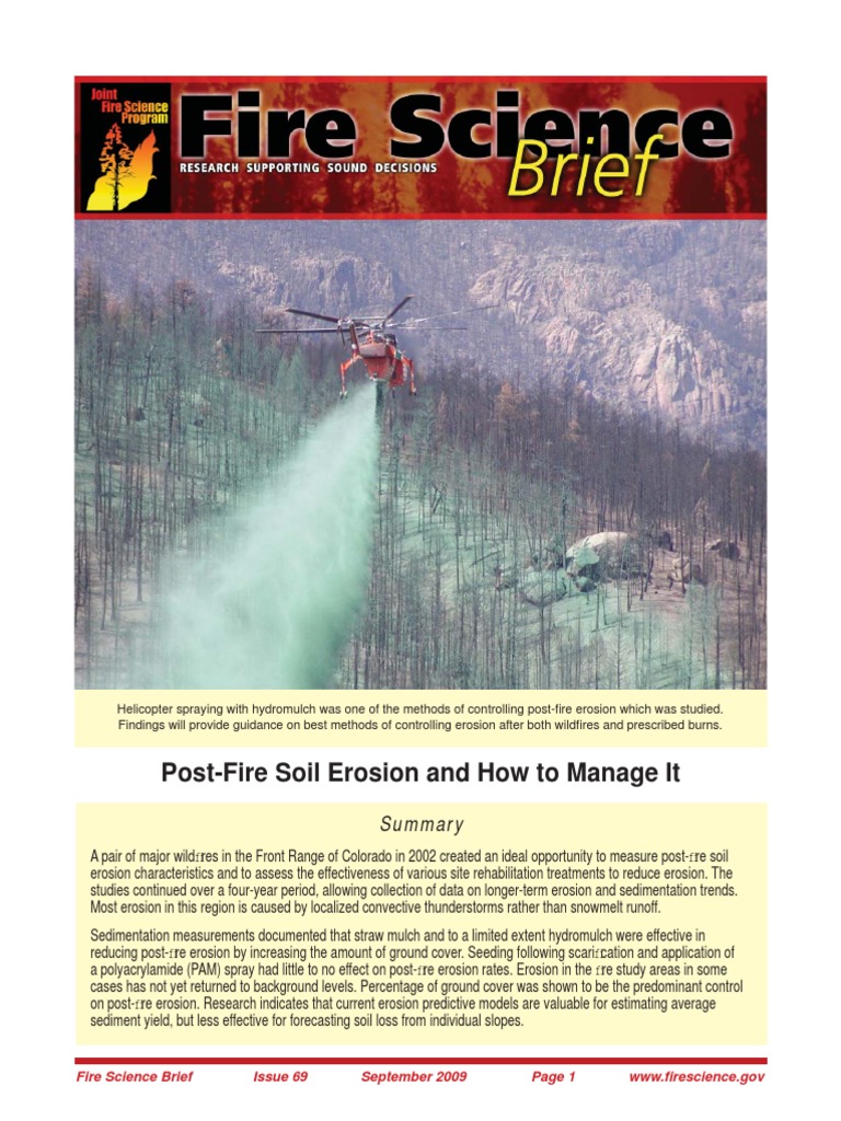 Post-Fire Soil Erosion and How To Manage It | PDF | Wildfire | Erosion