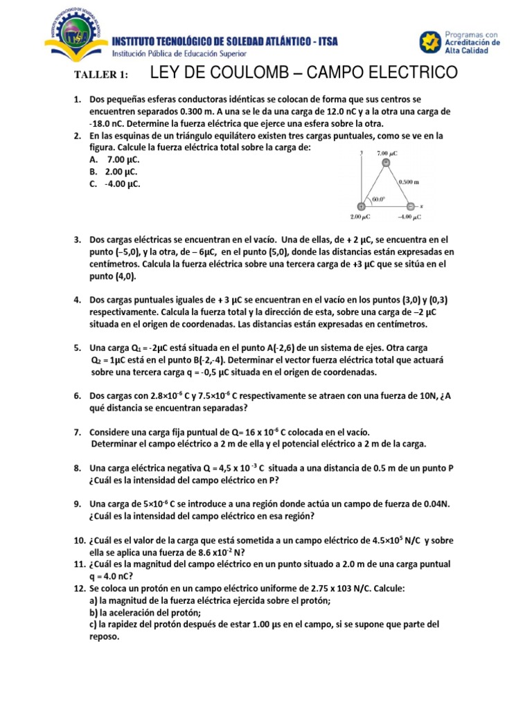 Ley Coulomb | PDF | Campo eléctrico | Carga eléctrica