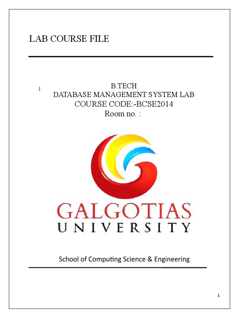 Lab Manual Bcse2014 Dbms | PDF | Pl/Sql | Computer Data