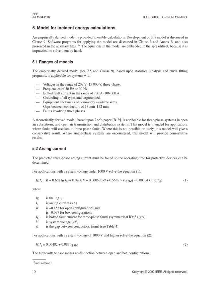 IEEE STD 1584-2002 Guide For Performing Arc-Flash Hazard Calculations ...