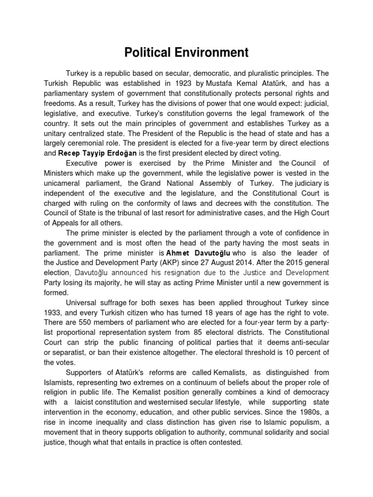 An In-Depth Analysis of Turkey's Political Environment, Constitution ...