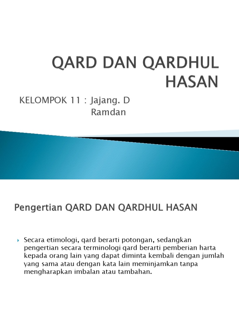 Pengertian dan Contoh Qardhul Hasan | PDF