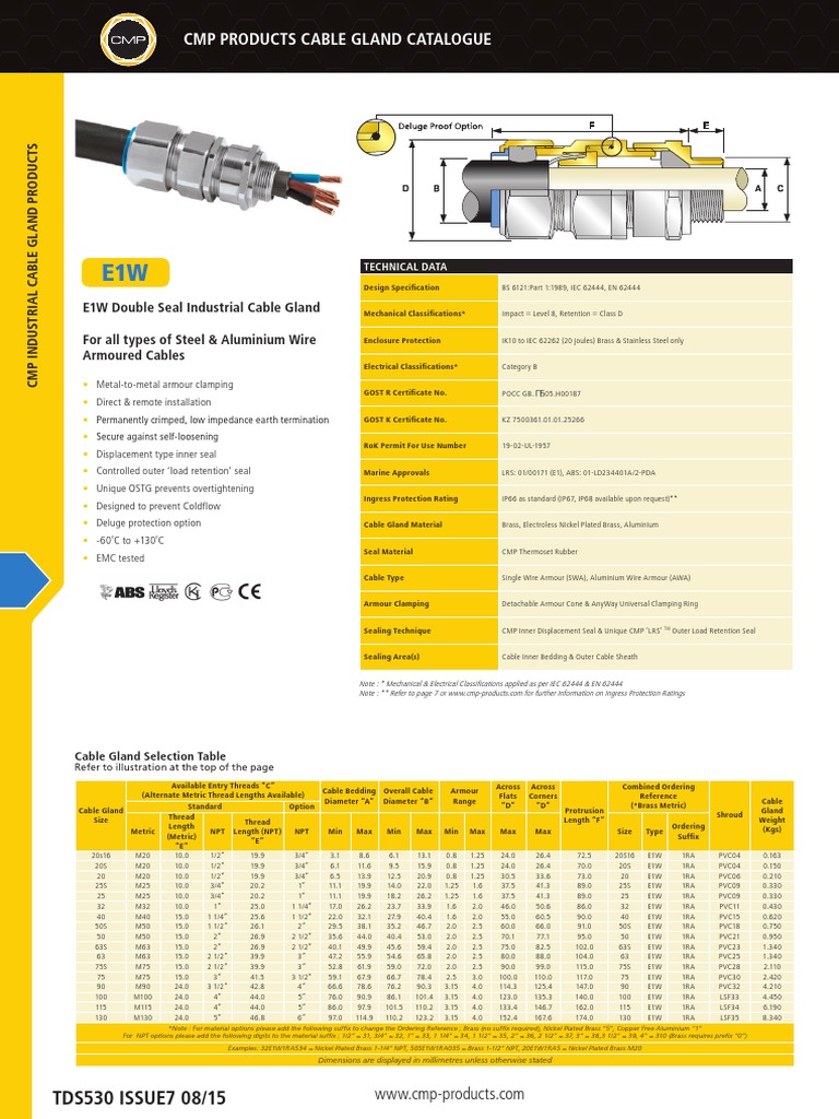 CMP Cable Gland Product Catalogue | PDF | Building Materials | Building ...