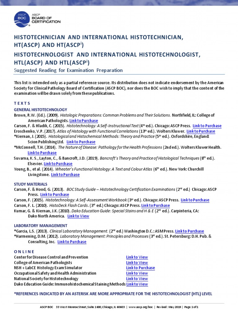 Histotechnology Certification Study Guide | PDF | Histology | Pathology
