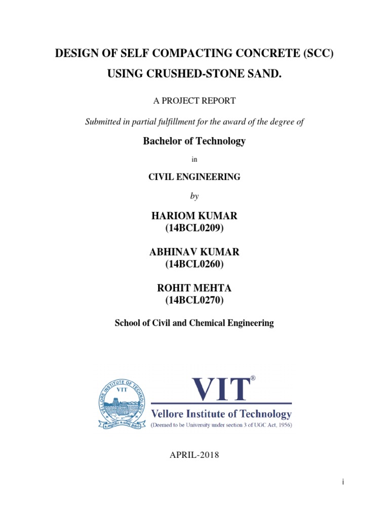 Design of Self Compacting Concrete Using Crushed-Stone Sand | PDF ...