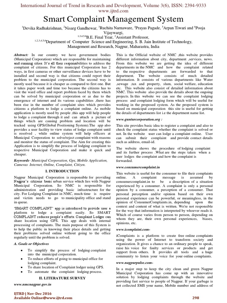 Online Complaint Management System2 | PDF | Mobile App | Internet