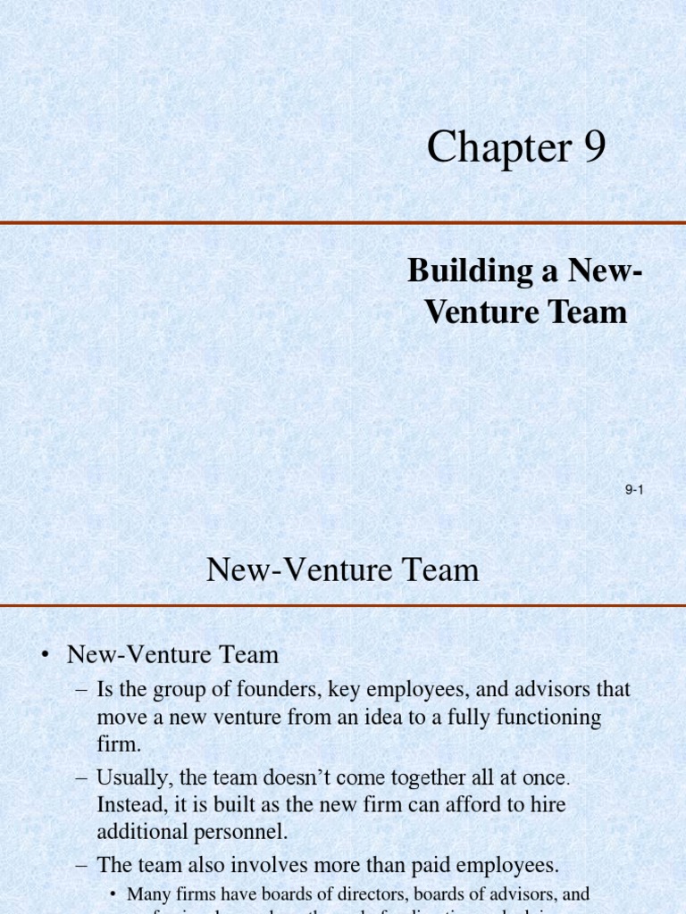Building a New-Venture Team Essentials | PDF | Entrepreneurship | Board ...