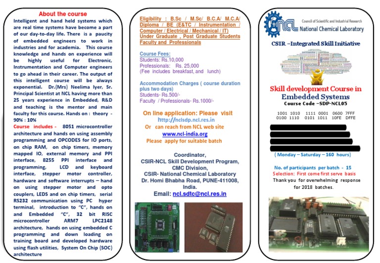 Skill Development Course Brochure - Embedded Systems | PDF | Embedded ...