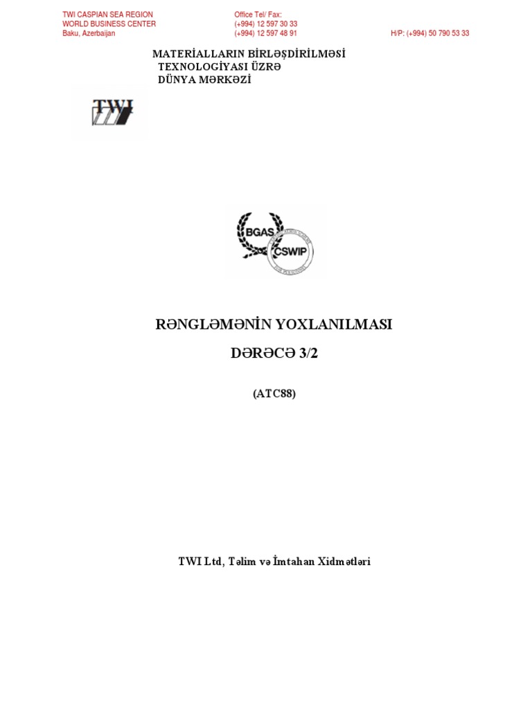 BGAS - CSWIP - Painting Inspection - Azeri PDF | PDF