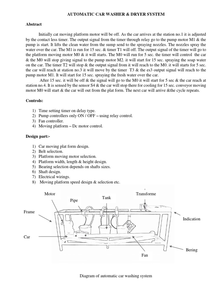 Automatic Car Washer & Dryer System | PDF | Filling Station | Electric ...