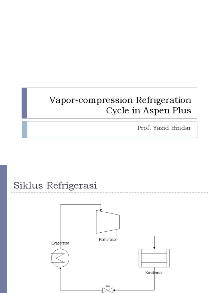 Vapor-Compression Refrigeration Cycle in Aspen Plus | PDF