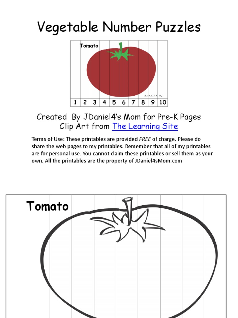 Vegetable Number Puzzles | PDF